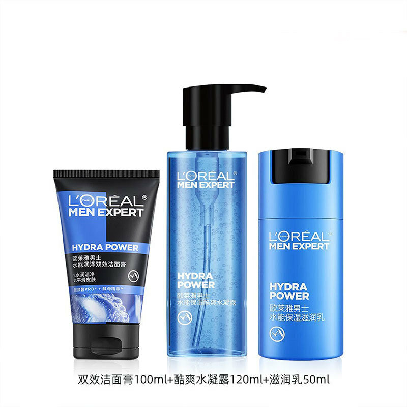L'Oréal Men+Care Water Energy Увлажняющий очищающий гель для лица, увлажняющий лосьон, средство для ухода за кожей, высокая степень увлажнения