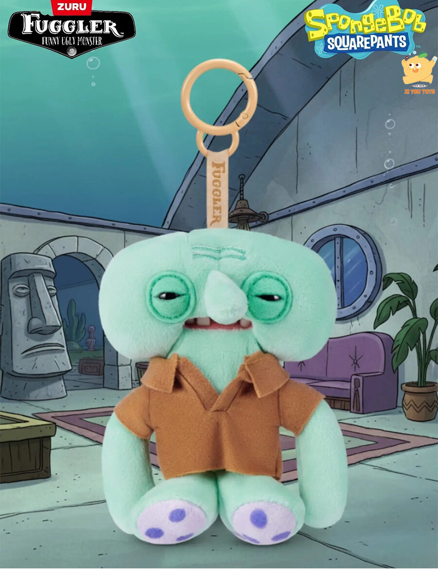 Губка Боб Spin Master Fuggler SpongeBob Keychain Squidward Tentacles / Плюшевая Кукла-брелок Fuggler Для Детей В Возрасте От 4 Лет И Старше - Идеальный Подарок