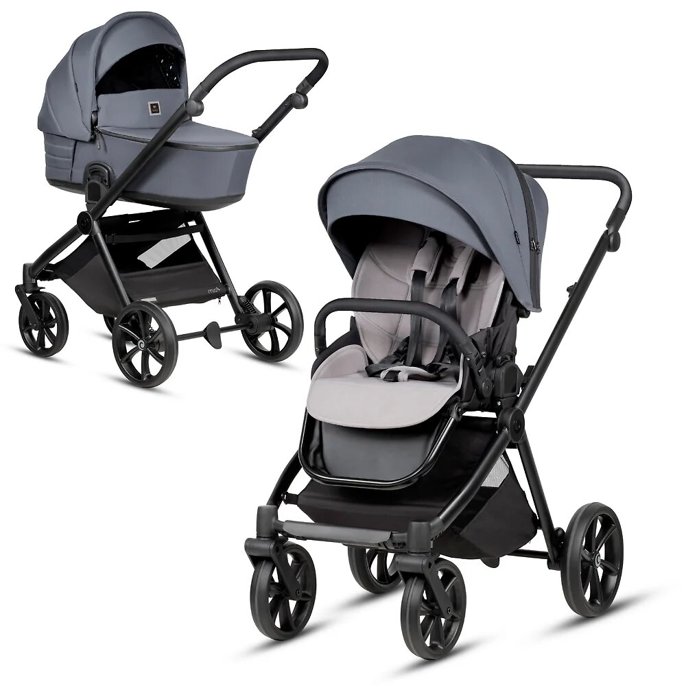 Детская коляска 2в1 Tutis Mio 3+, цвет Dark Grey (Тёмно-серый), артикул производителя 1622103