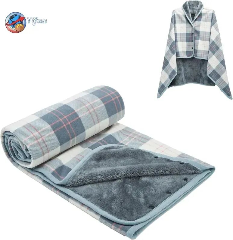 Плед плюшевый, пончо , Полиэстер FR, 130 см х 80 см