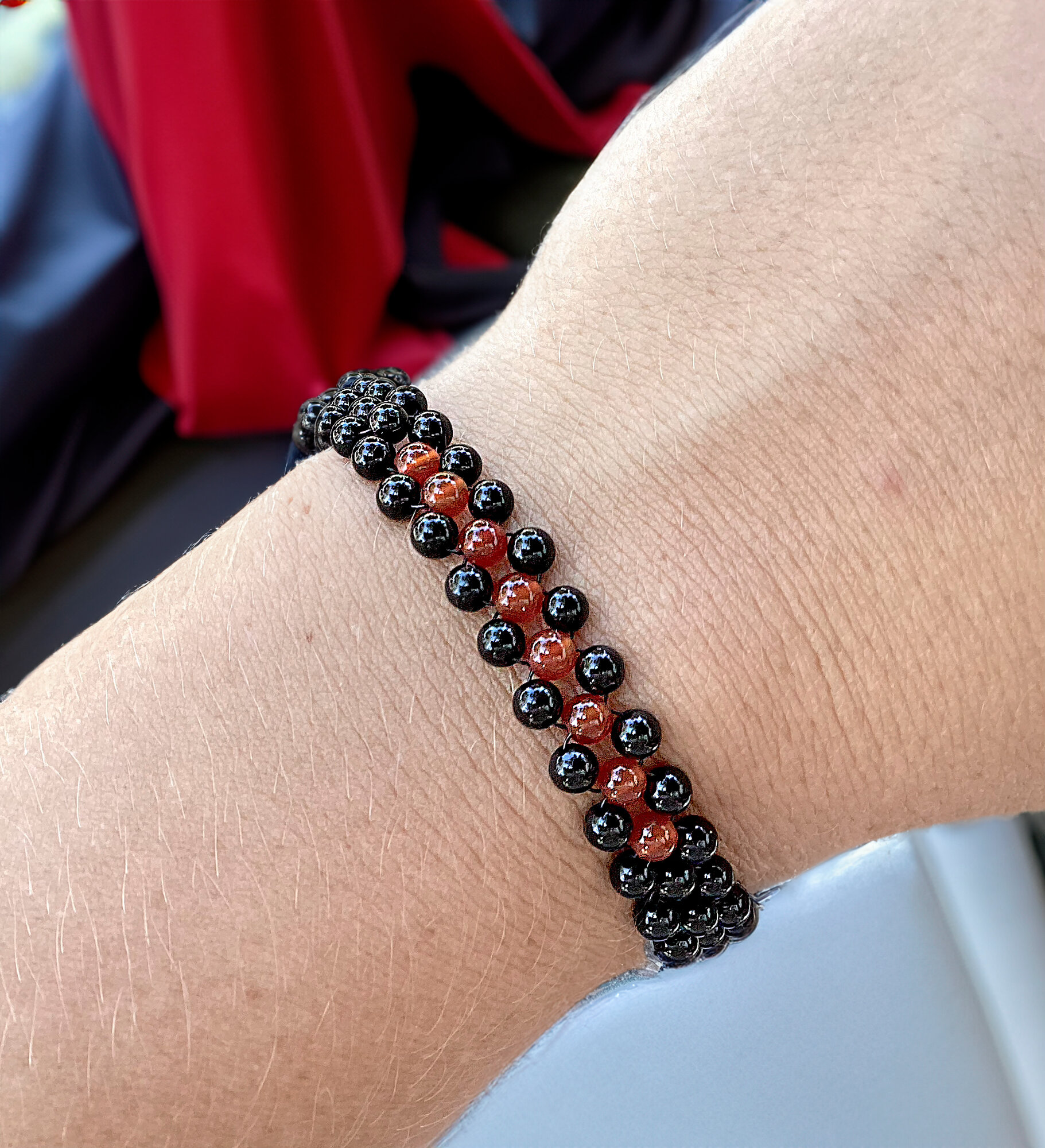 Плетеный браслет, агат, сердолик