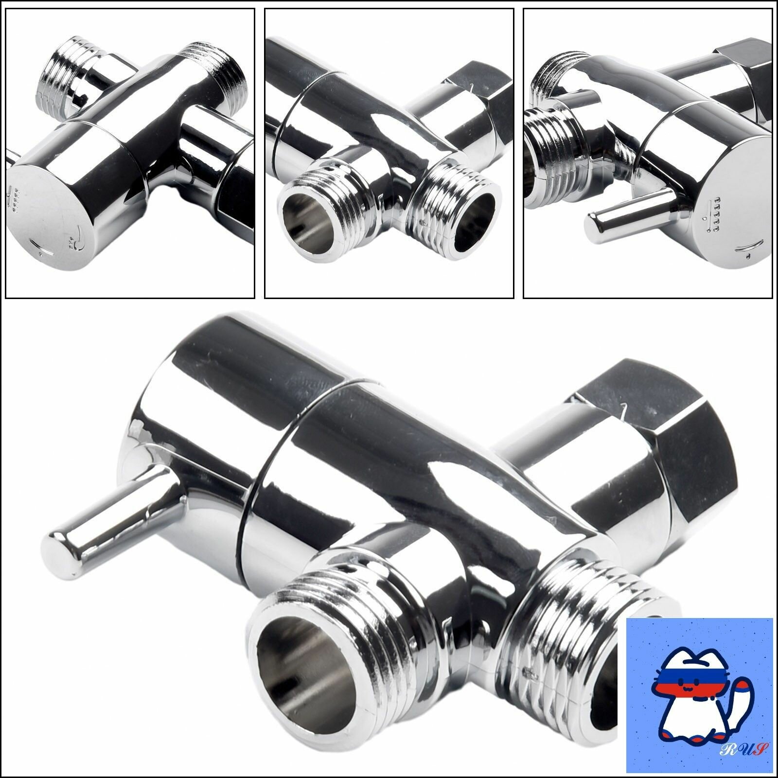 3-ходовой Т-образный адаптер для ванны 1/2 душевая головка крепление клапан дивертор ABS конвертер