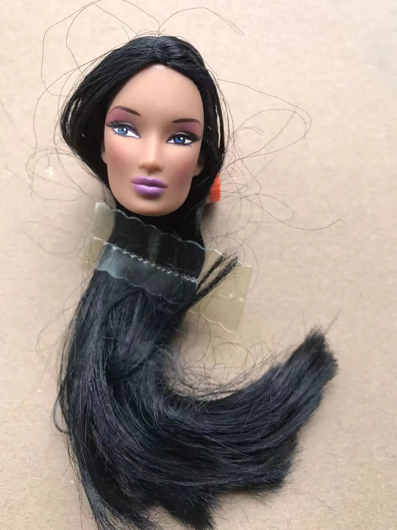 Кукольная голова Barbie, черный цвет, Цвет: 2
