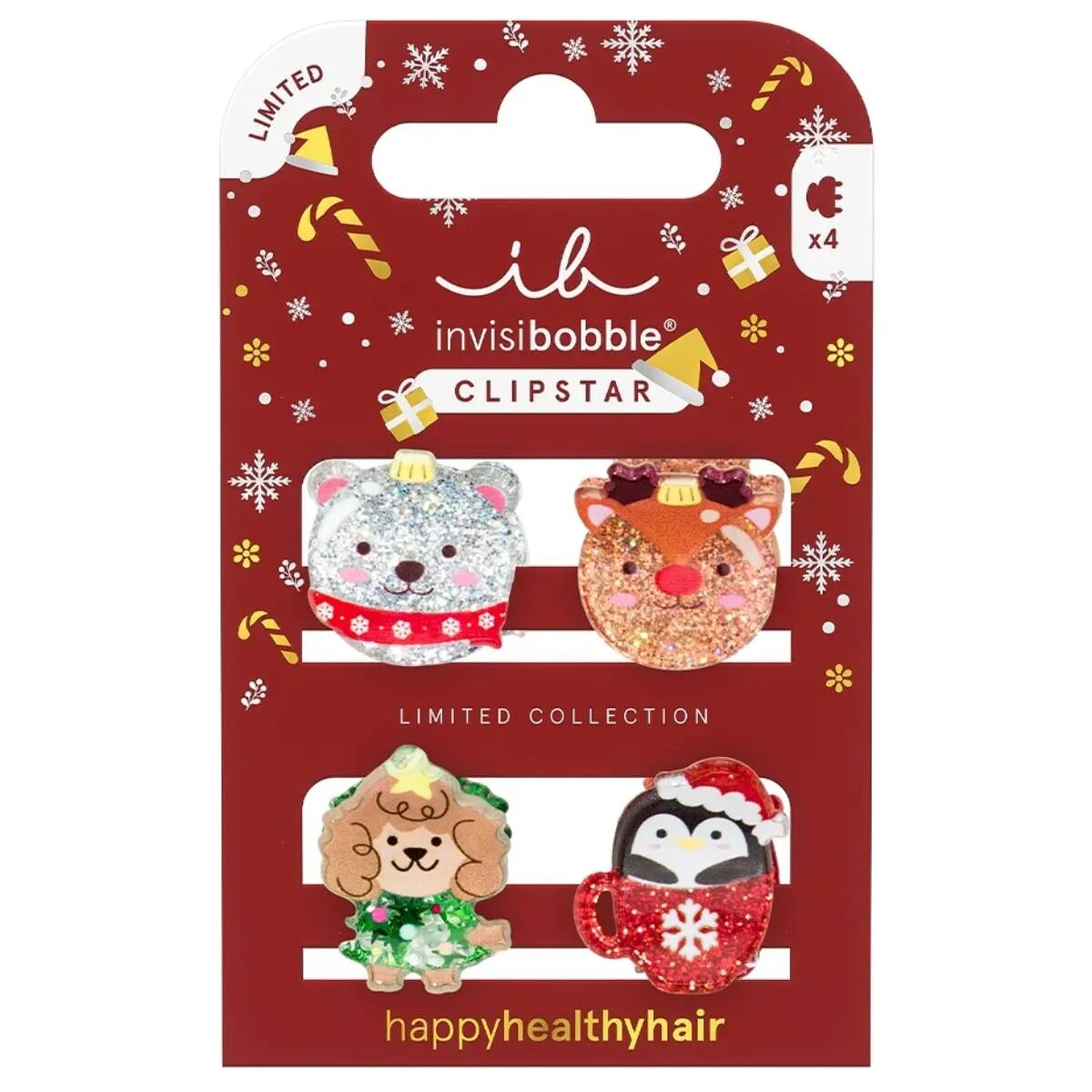 Мини заколки-крабики для волос детские Sparkle in a Cup, 4 шт