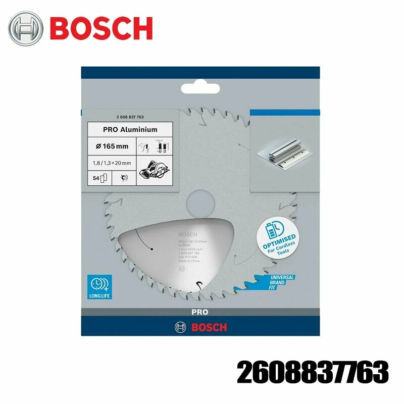 Bosch 2608837763 1 Bosch профессиональный алюминиевый круглый пильный стандарт, 165 x 20 x 1,8 мм, 54 зуба.