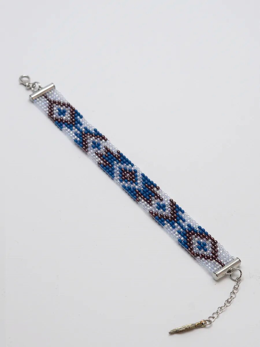 Плетеный браслет, бисер