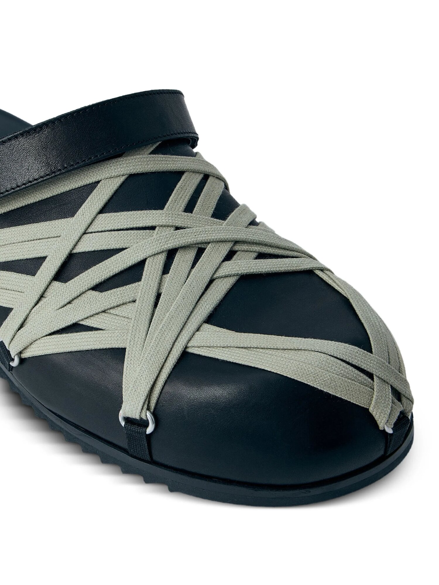 Шлёпанцы Rick Owens Cross-strap slippers, размер 41, black/black — фото 1