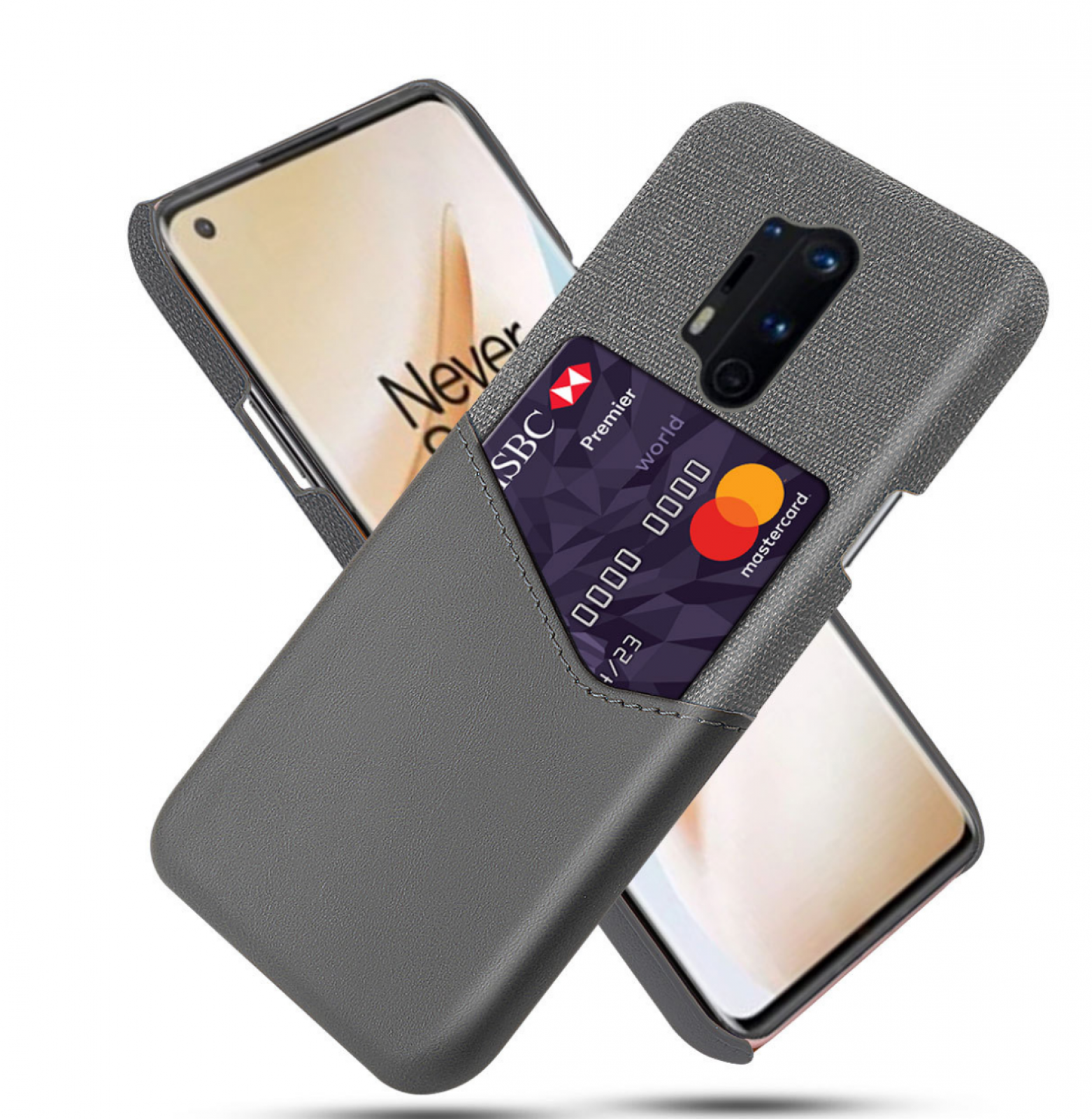 Чехол панель-накладка MyPads для OnePlus 8 Pro из импортной кожи с визитницей черный
