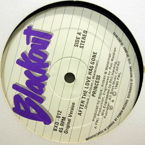 Princess - After The Love Has Gone. Винтажная виниловая пластинка. Lp. Винил