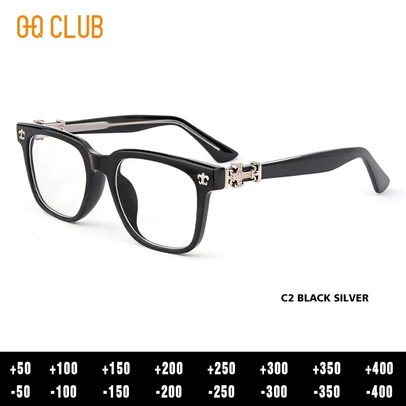 O-Q CLUB Пластиковые очки Bluelight для чтения 9220-BLACK SILVER, Черный, +100