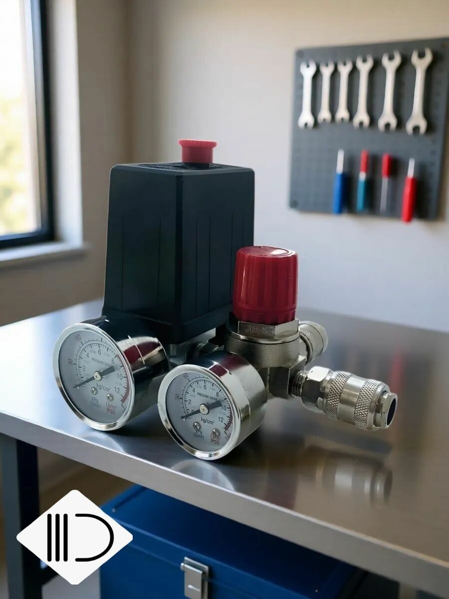 Реле Pegas pneumatic (2601) для компрессора в сборе 220 В (2 быстр. выхода)