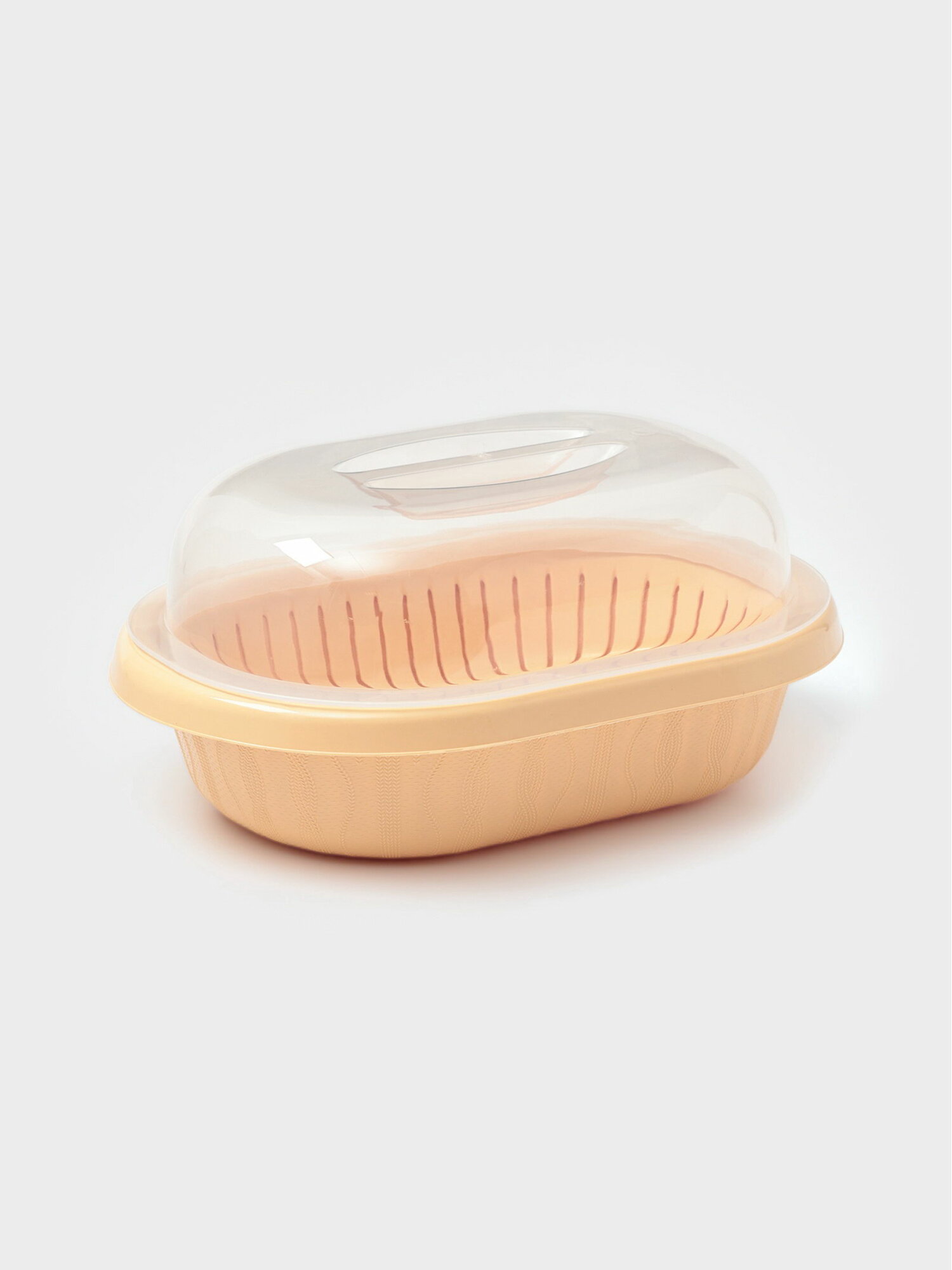 Хлебница, 30x21x13 см, пластик, бежевая, цвет: бежевый, размер упаковки: 21 x 13 x 30 см.