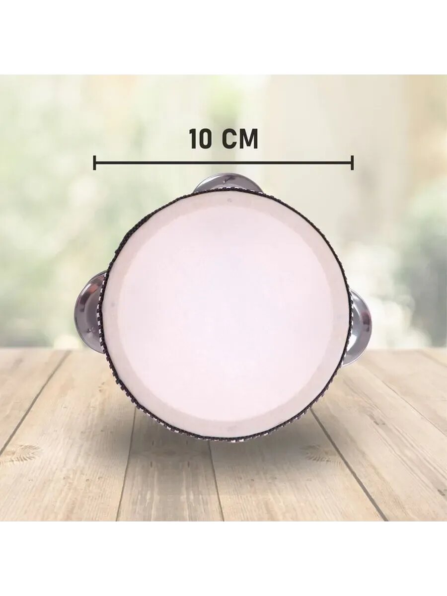 Детский классический бубен с тарелками