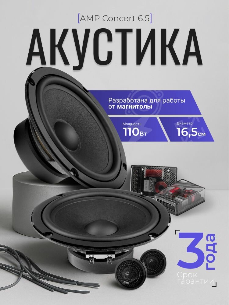 Автомобильные динамики компонентные AMP Concert 6.5