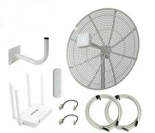 Готовый комплект для усиления мобильного 3G 4G LTE интернета на даче, за городом с самой мощной 3G 4G антенной Antex Vika-21 mimo f 21dBi