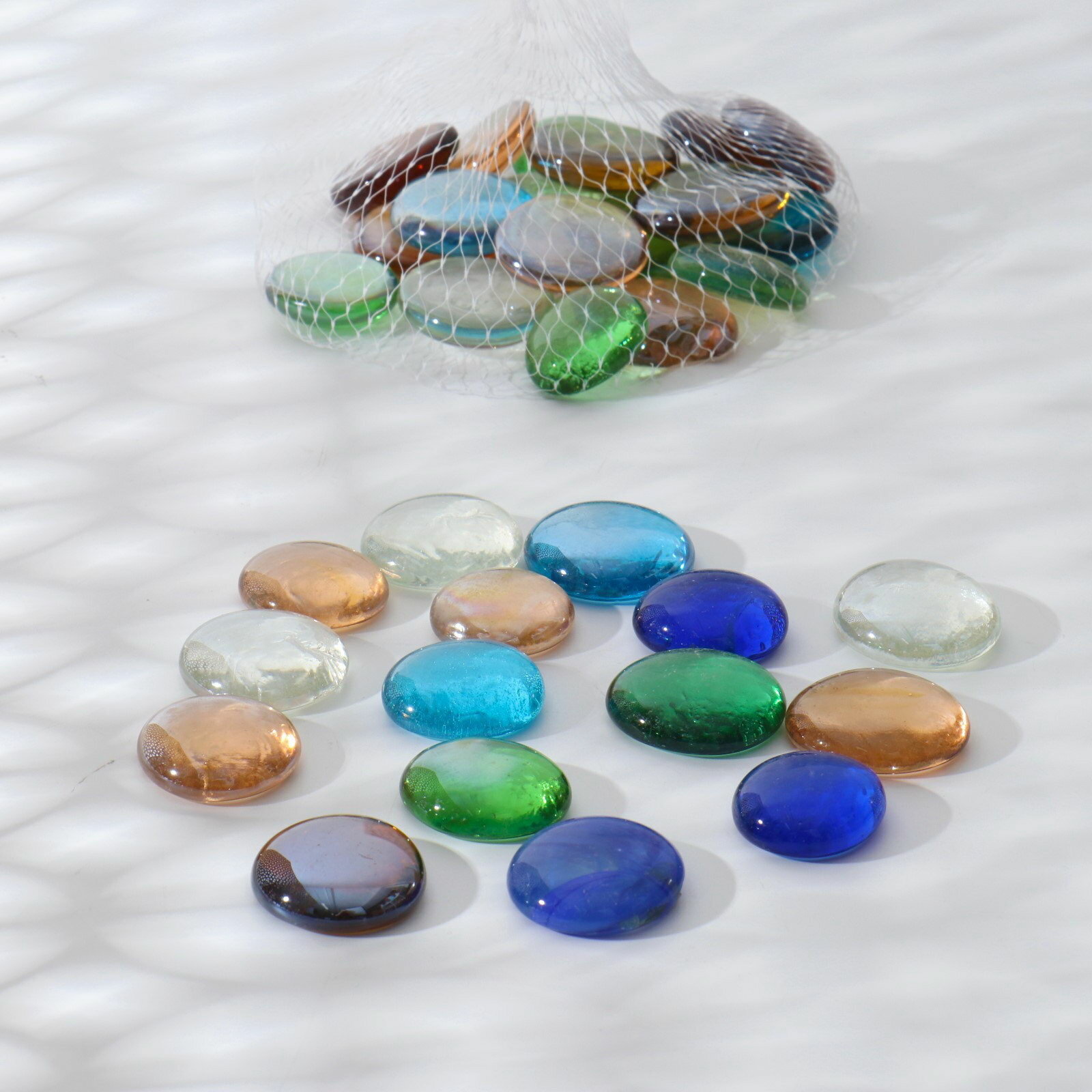 Декор стекло "Ассорти", 250 г, 22 шт, Микс, размер упаковки: 8 x 3 x 13 см.