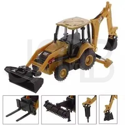 Масштабная модель экскаватора-погрузчика DM Cat 420 XE 1:64 строительной техники