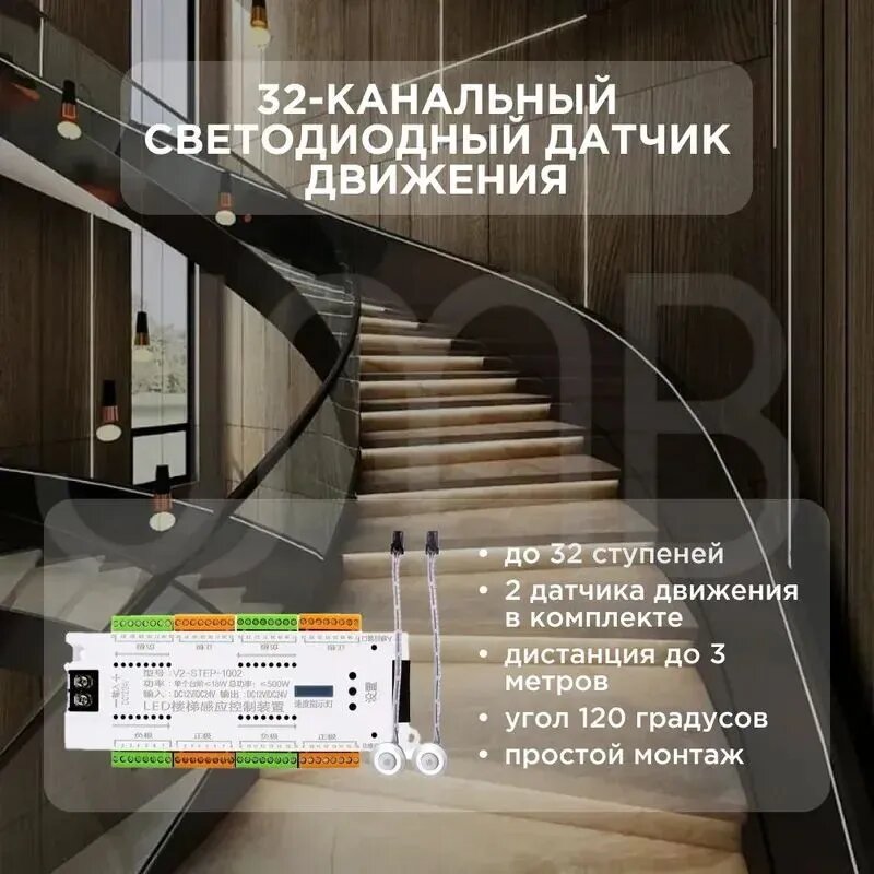 32-канальный светодиодный датчик движения PIR, контроллер постоянного тока, 12 В, 24 В, ночник, автоматическая внутренняя лестница для гибкой светодиодной ленты