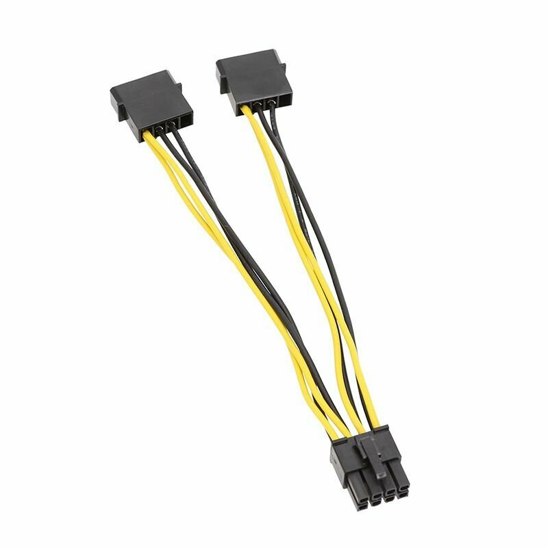Кабель питания процессора, переходник для CPU 2 * Molex 4 pin/ CPU 8 pin, 0.15 м