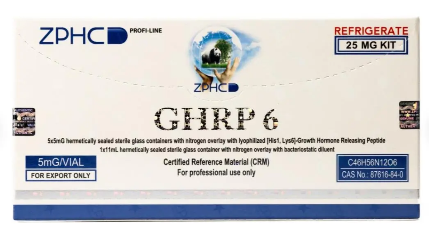 Пептиды ZPHC GHRP 6 25MG/KIT (5 x 5 мг), набор мышц, рост апппетита, воссатновление