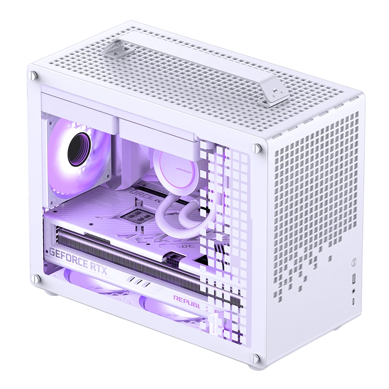 Корпус без блока Case JONSBO Z20, Mini-Tower, TG, no fan, 1xUSB-A 3.2 + 1xUSB-C 3.2, mATX, mITX White