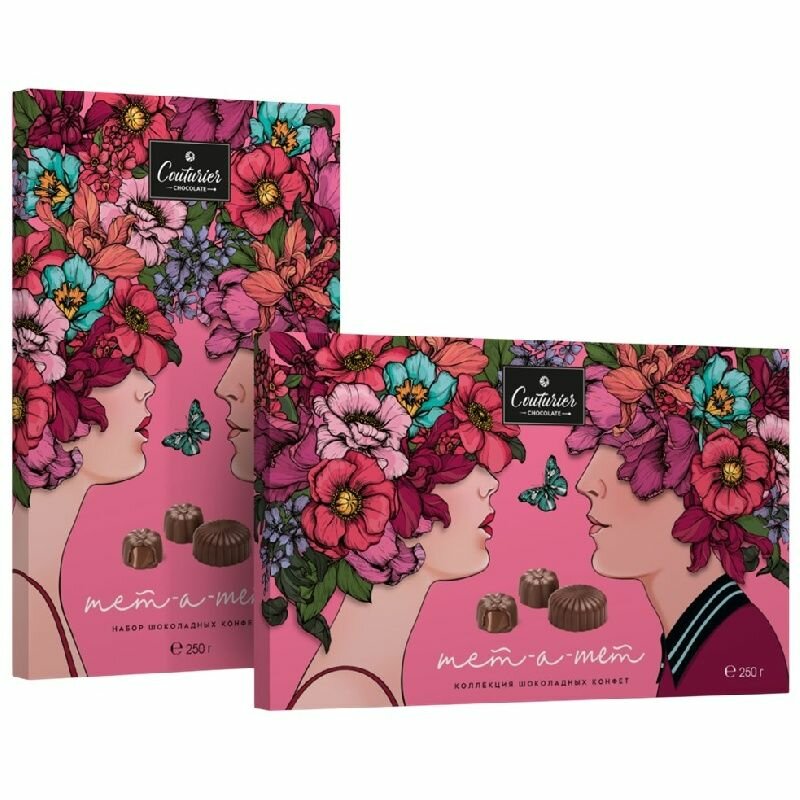 Конфеты COUTURIER шоколадные Ассорти "Тет-а-тет" 250г