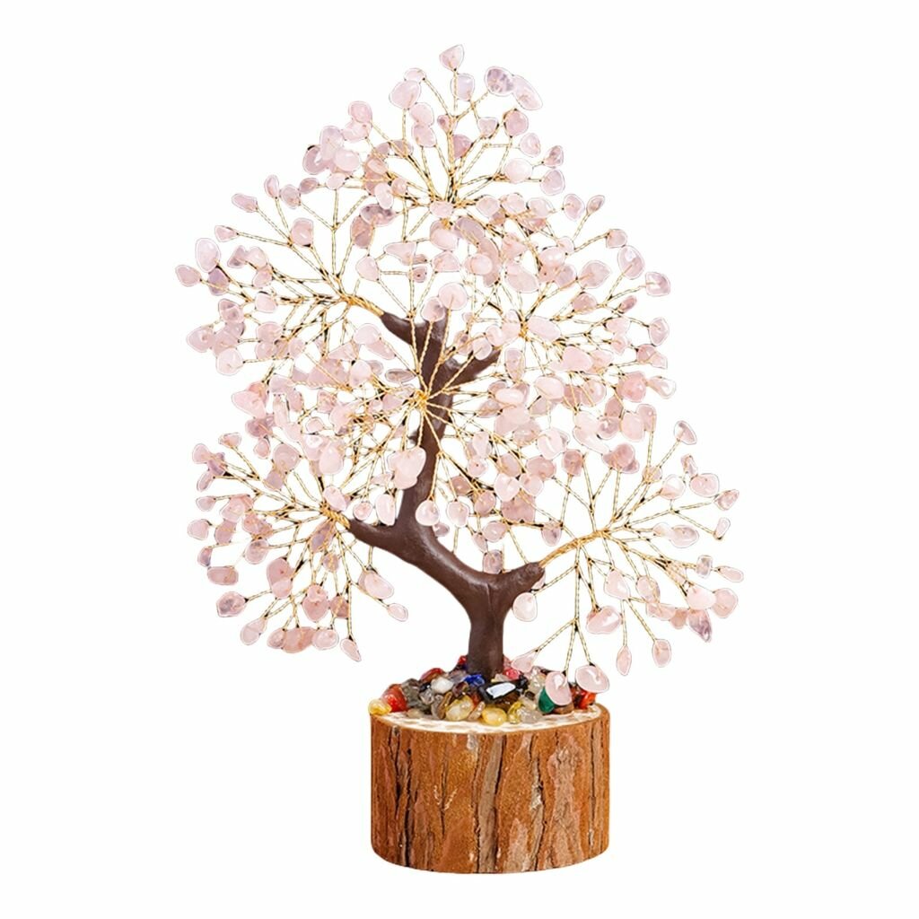 Украшение дома из натурального хрустального дерева-розовый хрусталь
