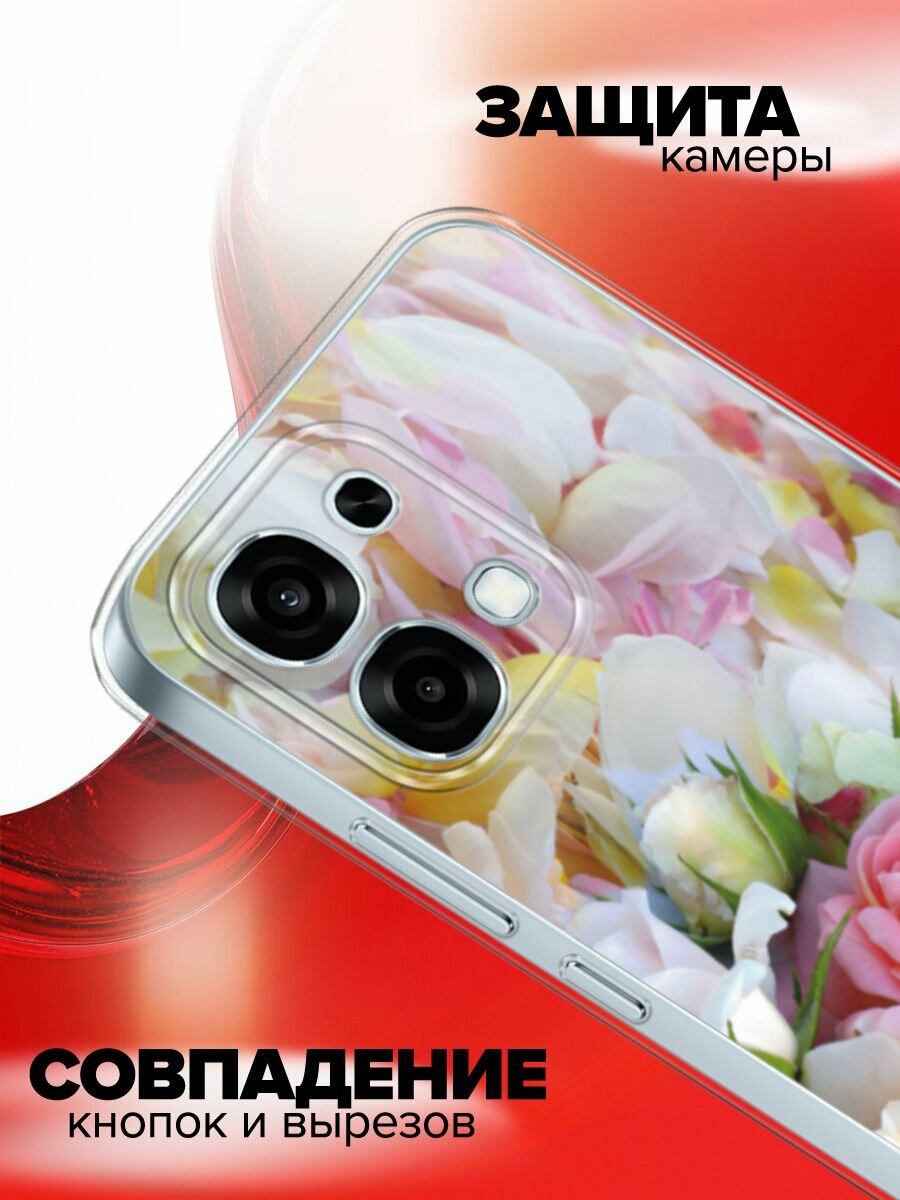 Силиконовый чехол на Oppo A6 Pro / Оппо A6 Про с принтом Утренние розы — фото 1