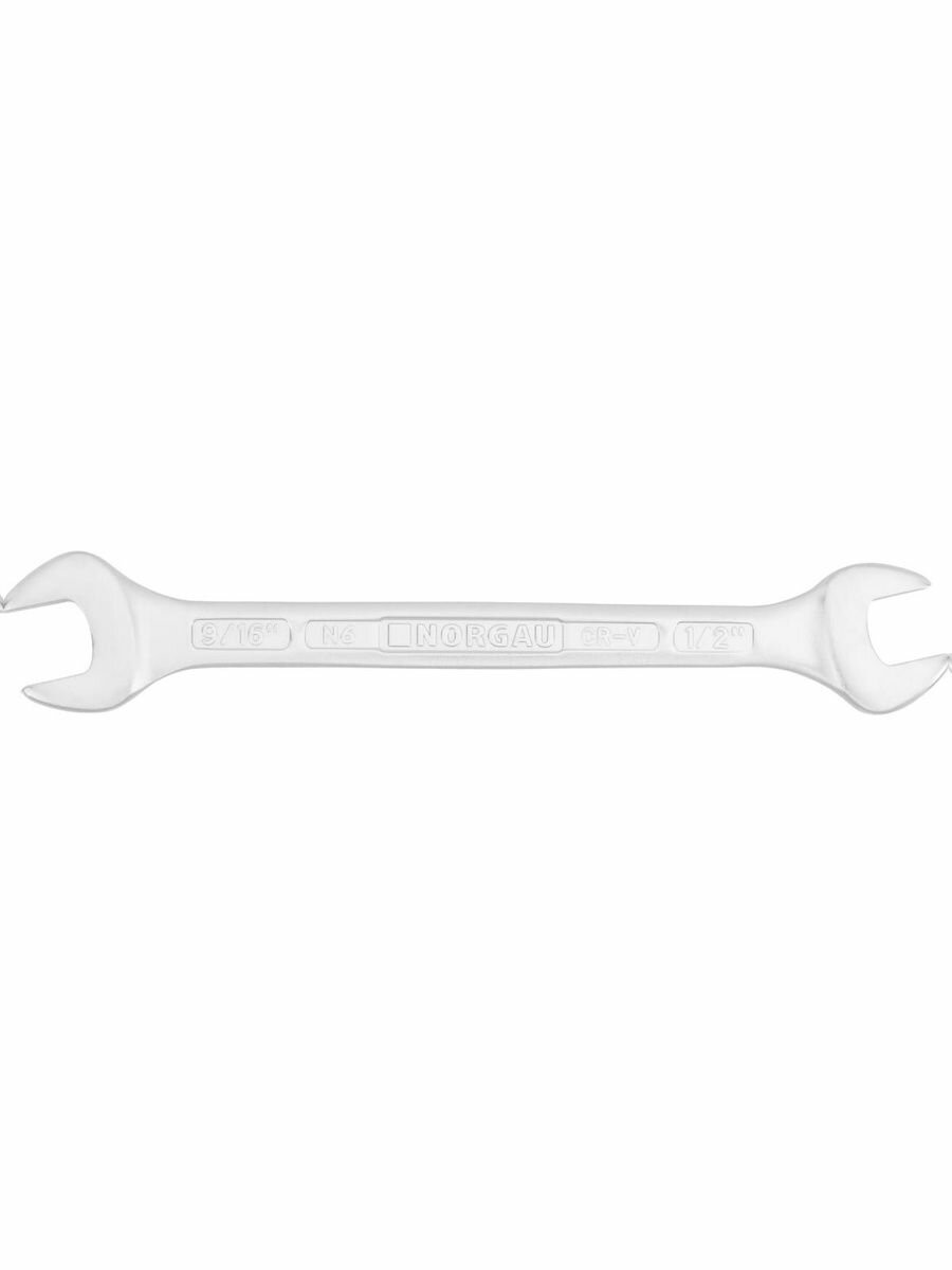 Гаечный ключ дюймовый рожковый NORGAU Industrial двусторонний, 1/2x9/16, HРM High precision machining