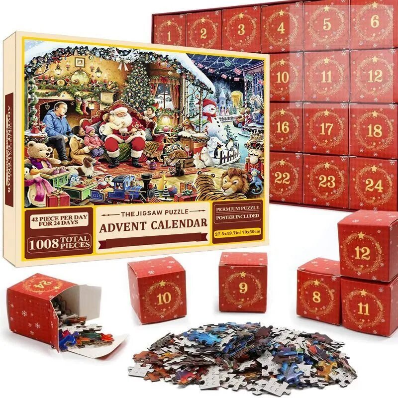 Пазл Адвент-календарь 1008 деталей для снятия стресса, для взрослых и детей