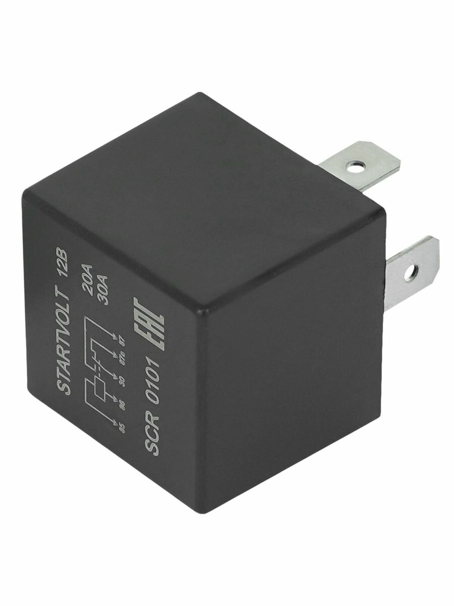 Реле 5 контактов, 12V, 20/30А (без кронштейна, без резистора), StartVolt SCR 0101 для ГАЗ, УАЗ, ЗИЛ