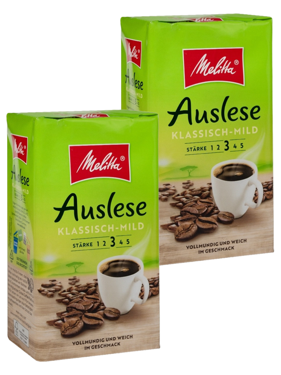 Кофе молотый Melitta Auslese Klassisch Mild 500 г в/у 2 штуки (002117-8516)