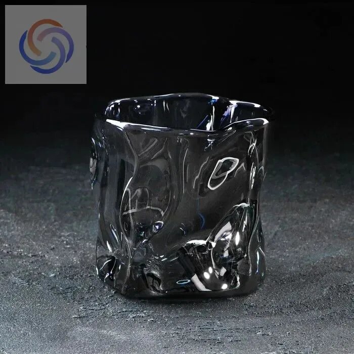 Стакан "без принта" 250 мл 1 шт серый, из прочного стекла, для универсального использования, с фактурным узором