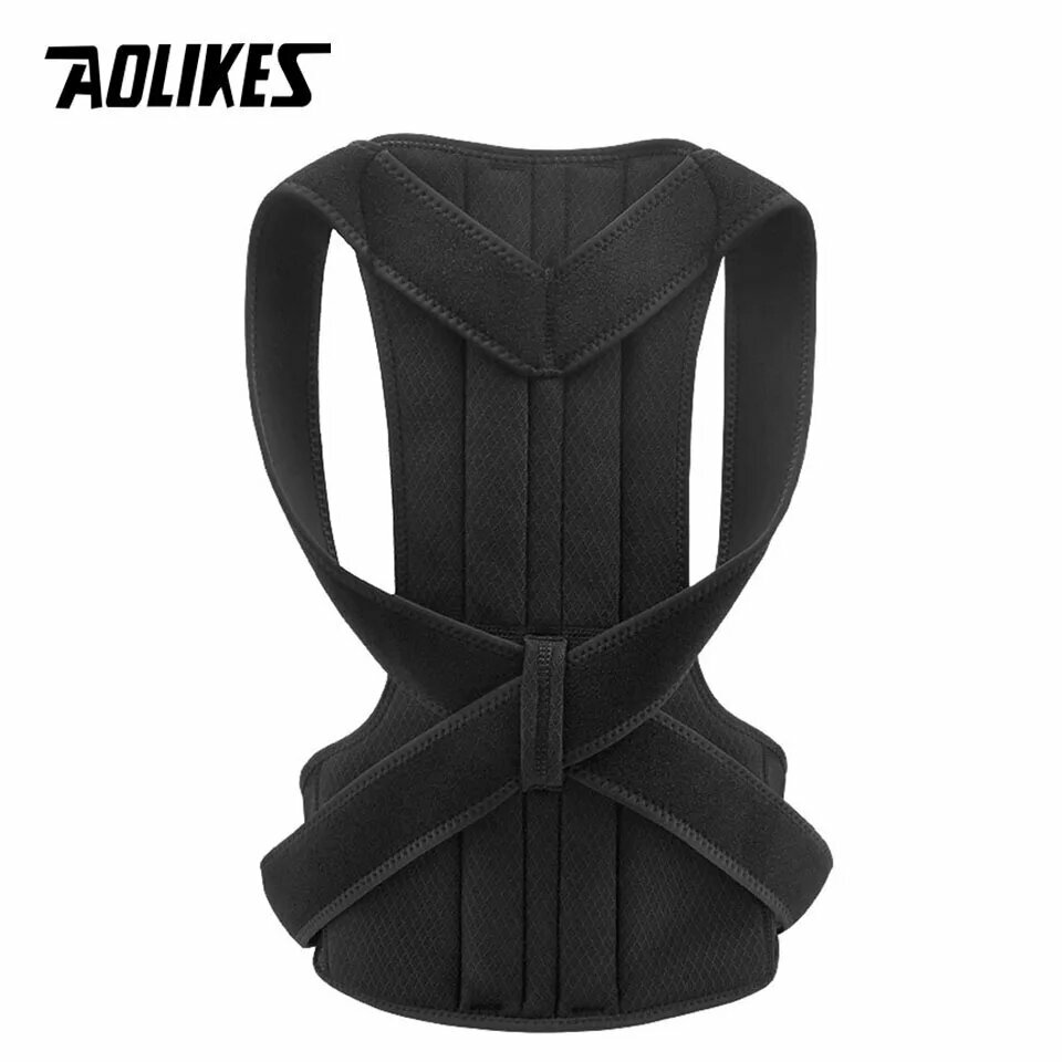 AOLIKES Корректор осанки черный нейлон М/L/XL/XXL XXXL