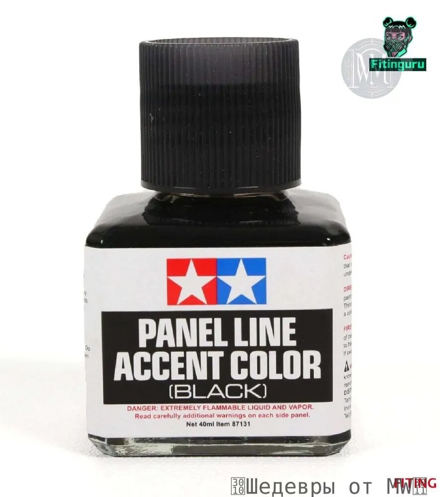 Tamiya Смывка черная Panel Line Accent Color, 40 мл для моделирования