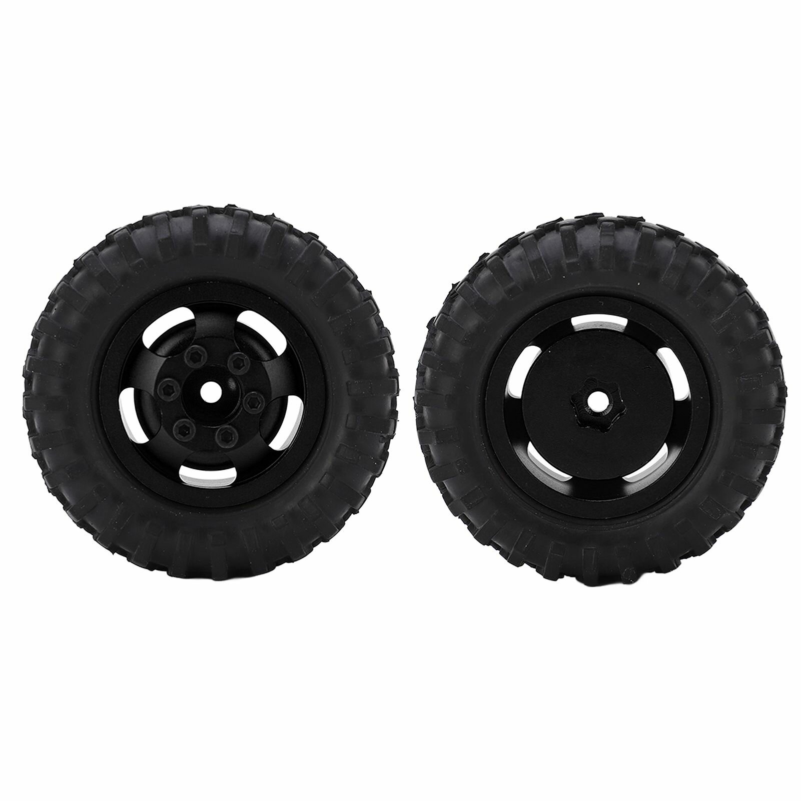 2 шт./компл, 55 мм, металлические диски, комплект шин для AXIAL SCX24 1/24, RC автомобильный обод, резиновая шина, черный цвет
