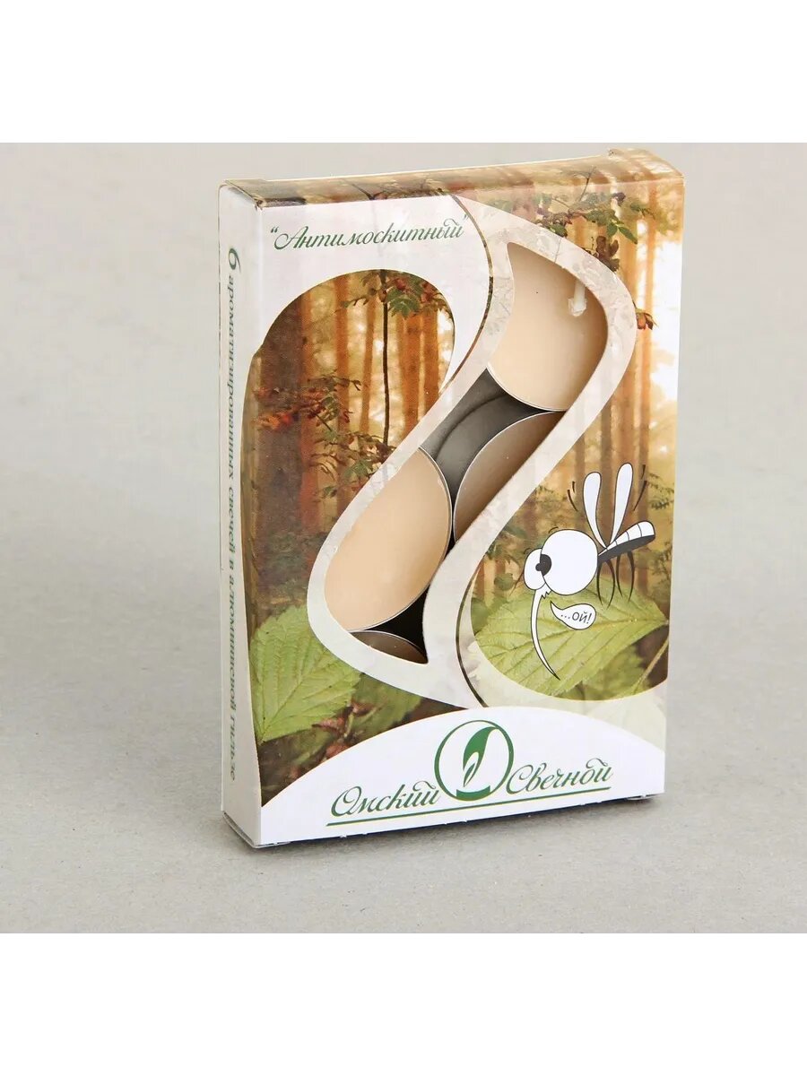 Свеча чайная ароматизированная 12г (6 шт), антимоскитный