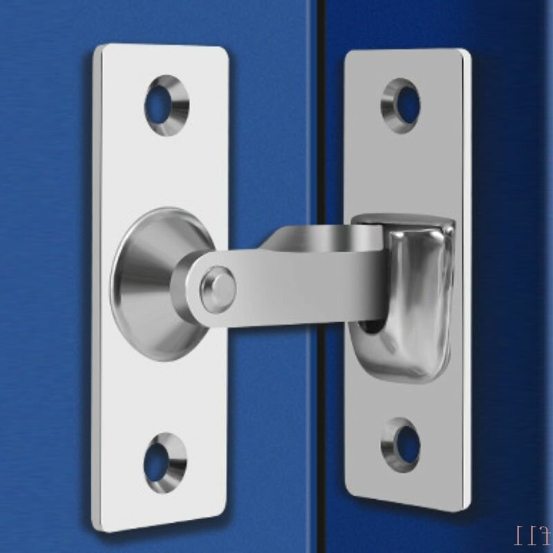 Шпингалет угловой накладной/задвижка дверная угловая/щеколда накладная. Раздвижная дверь защелка 90 градусов. Нержавеющая сталь.