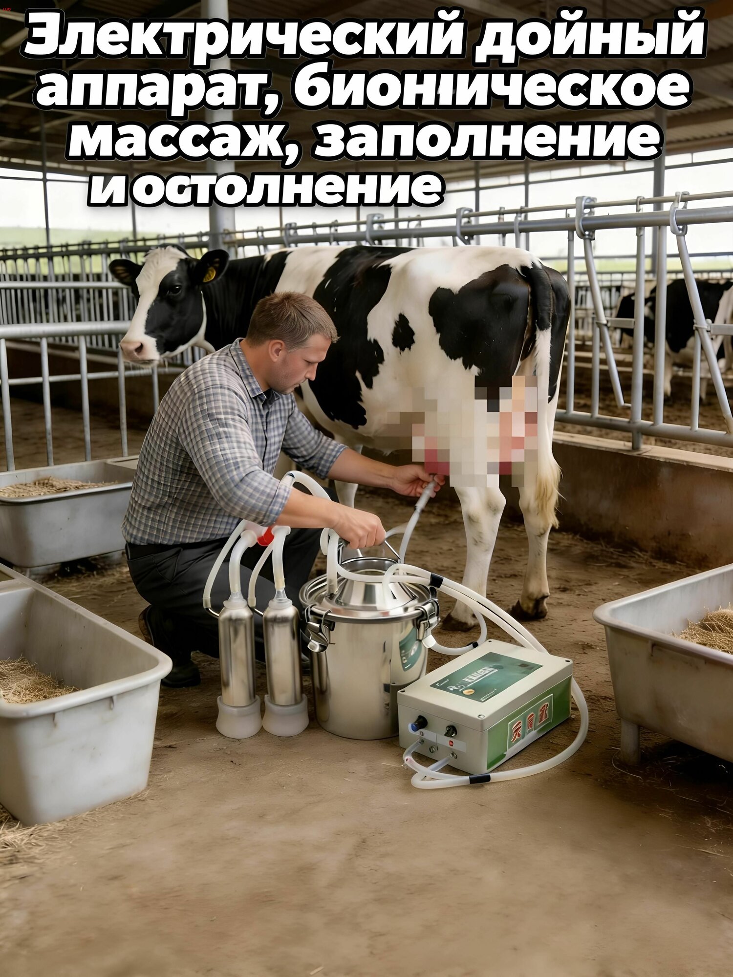 Небольшой электрический доильный аппарат, импульсный, для коров и коз, домашний молокоотсос, работа от сети и аккумулятора