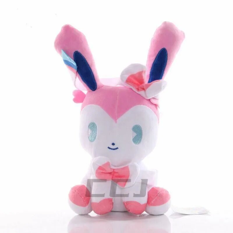 Мягкая игрушка Sylveon - плюшевая кукла для девочек, 25 см, розовая, подарок ребенку