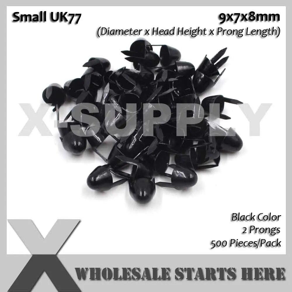 Черные шипы 9x7x8mm, 2 зубца
