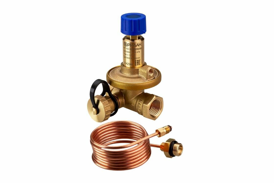 Клапан балансировочный автомат латунь APT-R3 Ду 15 Ру16 ВР 5-25 кПа Kvs1.6м3/ч без ниппелей Ридан 003Z5701R3