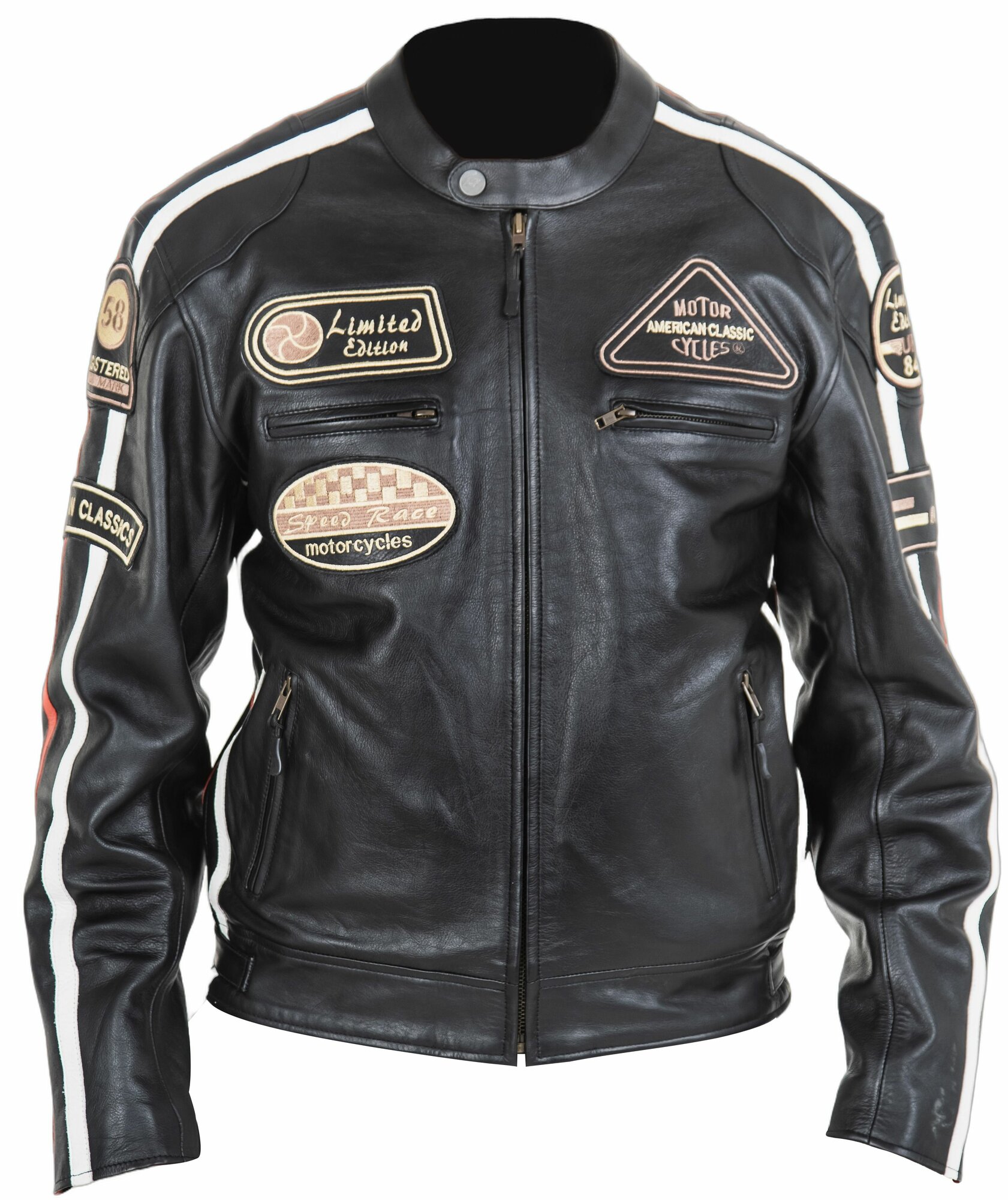 Мотокуртка кожаная Hawk Moto Space / Черный (5XL / Черный)