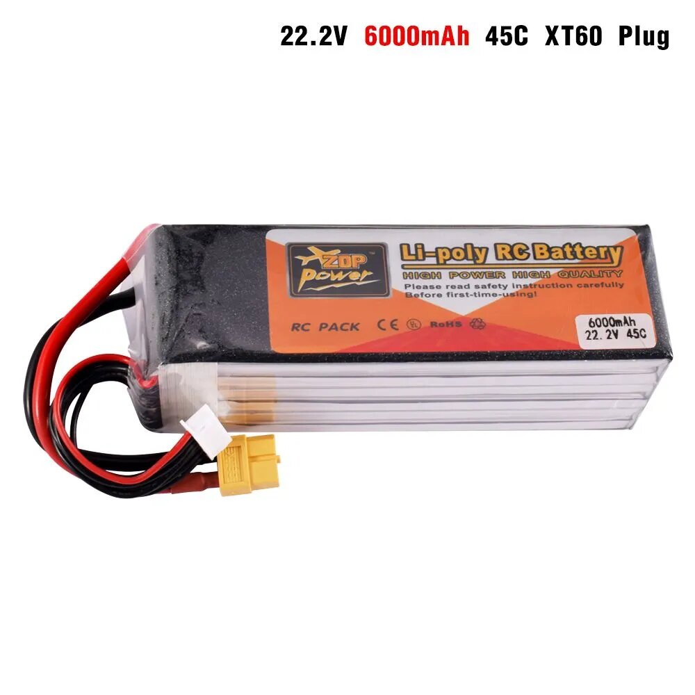 Аккумулятор RC 22.2V 1500/2200/3500/4000/4500/5000/6000mAh 6S 30C/45C с разъемом XT60/T для RC