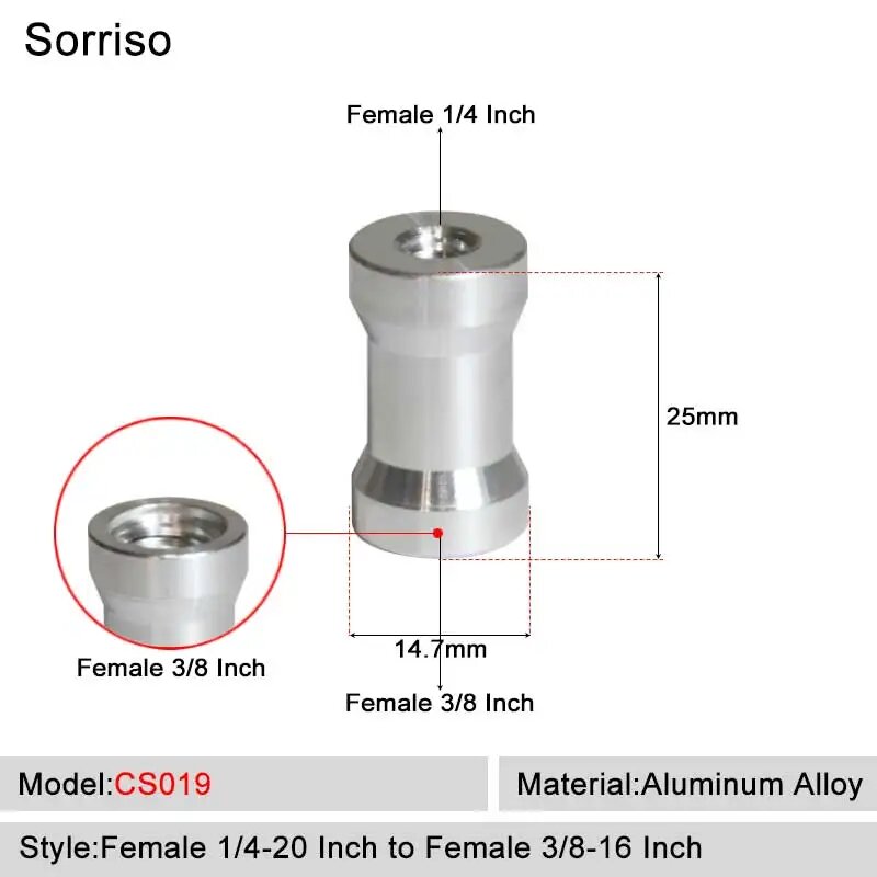 Адаптер Sorriso Female 1/4-20" to 3/8" (CS019)