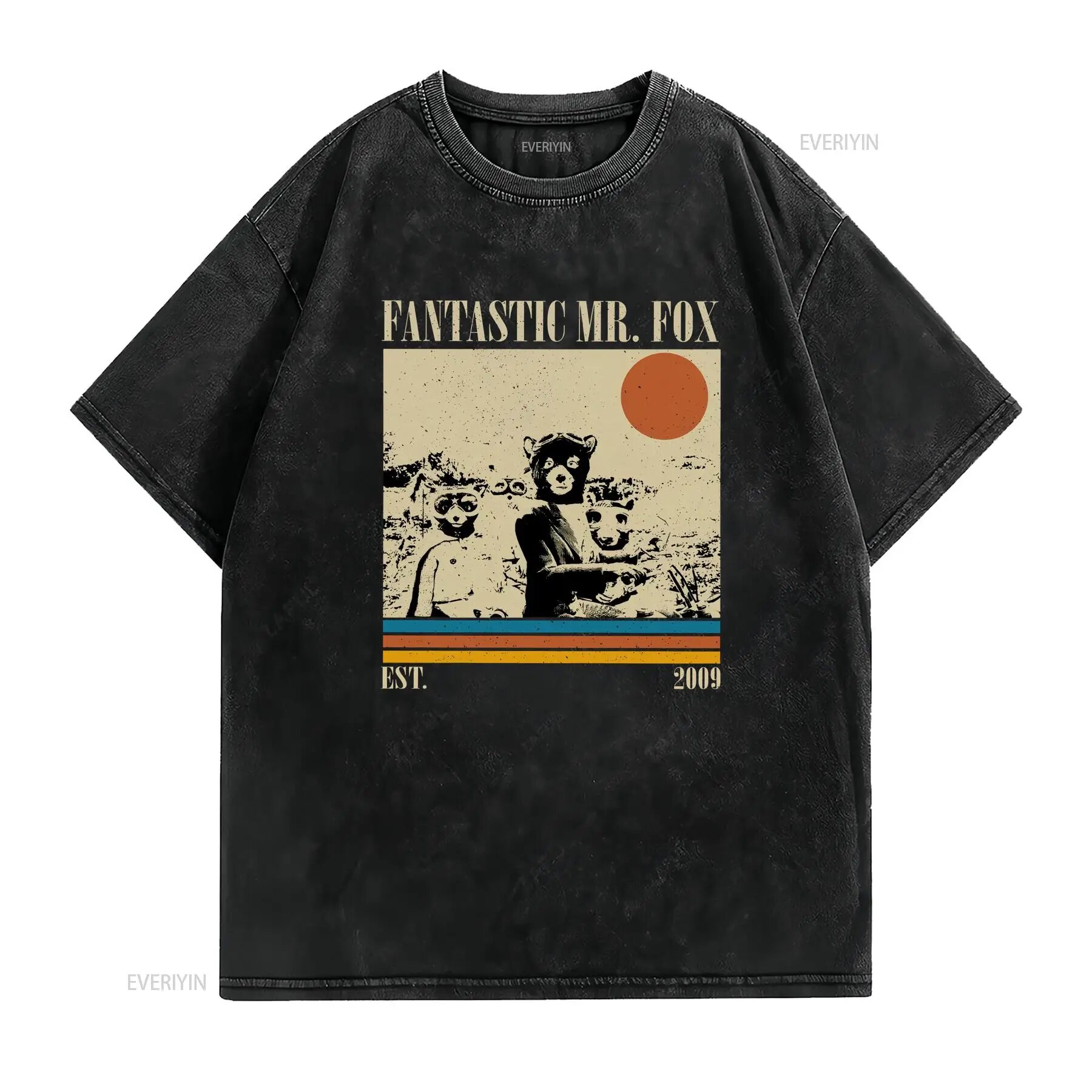 Футболка мужская Fantastic Mr. Fox, черный, XL, Washed Black