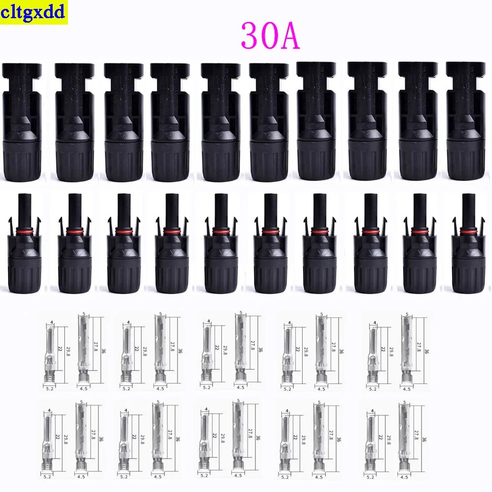 Cltgxdd разъемы для солнечных панелей MC4 30A (10pairs)