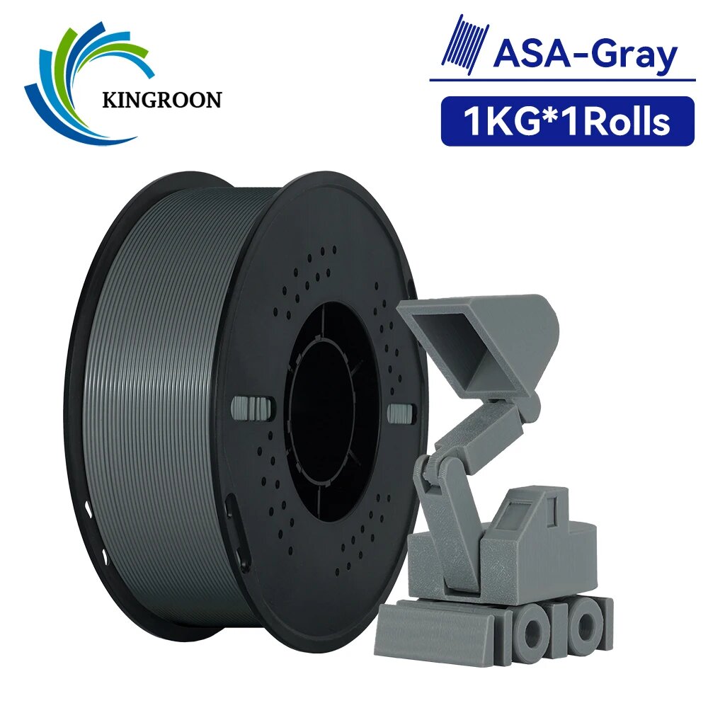 KINGROON ASA филамент 1/3/5/10 кг набор чёрный/белый/серый 1.75 мм 1KG Grey