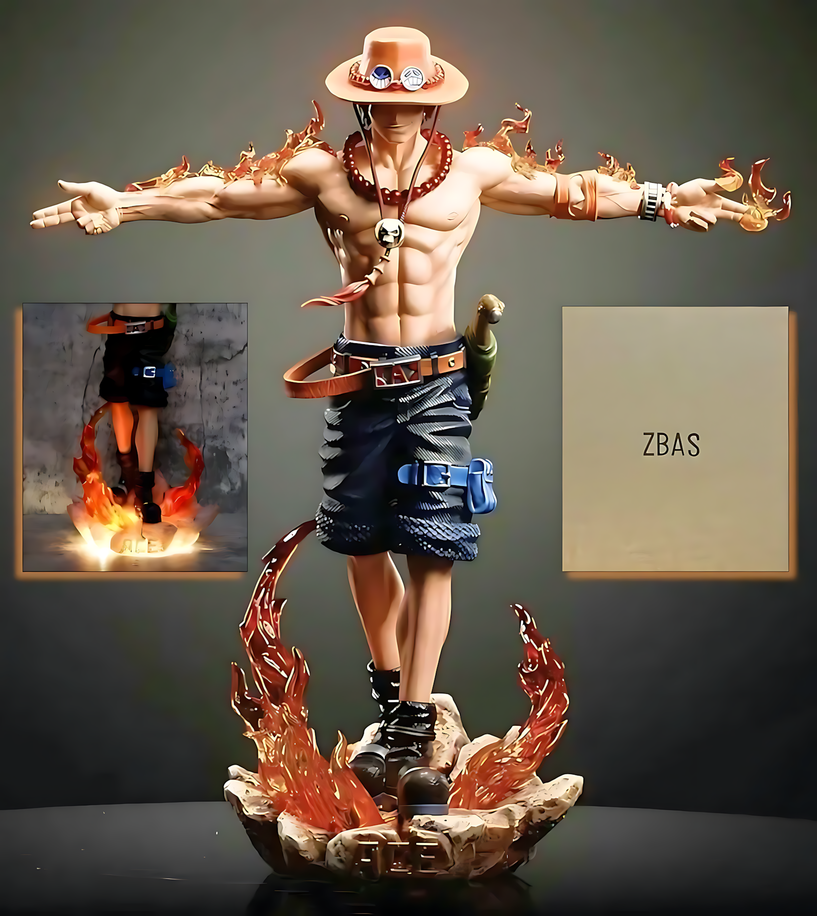 Фигурка Ван Пис Портгас Д. Эйс / One Piece Ace Portgas с подсветкой (28см)