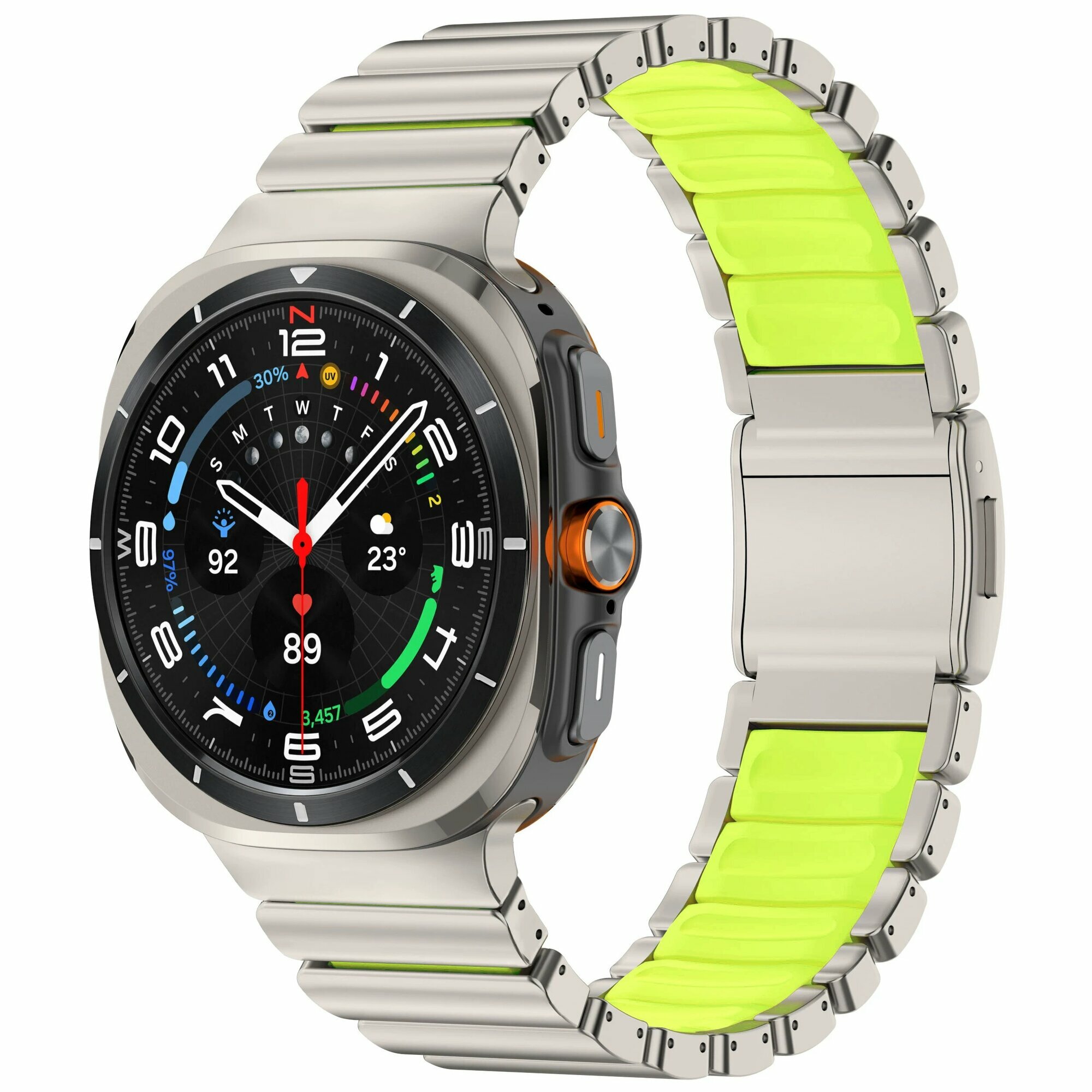 Титановый металлический магнитный захватный ремень для часов Samsung Galaxy Watch 8 40 мм 44 мм / 8 classic 46 мм Мягкий металлический силиконовый ремень